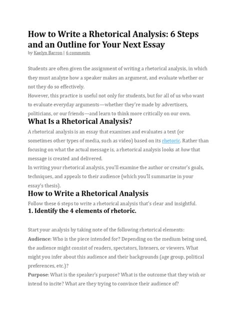 How To Write A Rhetorical Analysis 6 Steps And An Outline For Your