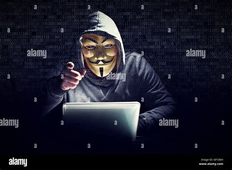Hacker Portrait And Binary Code Background Stock Photo Alamy