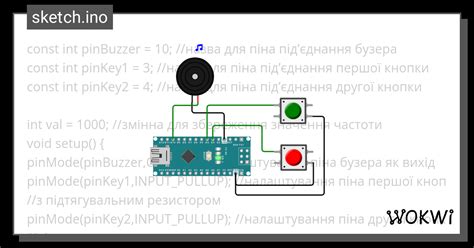 7 1 buzzer 2buttons wokwi esp32 stm32 arduino simulator