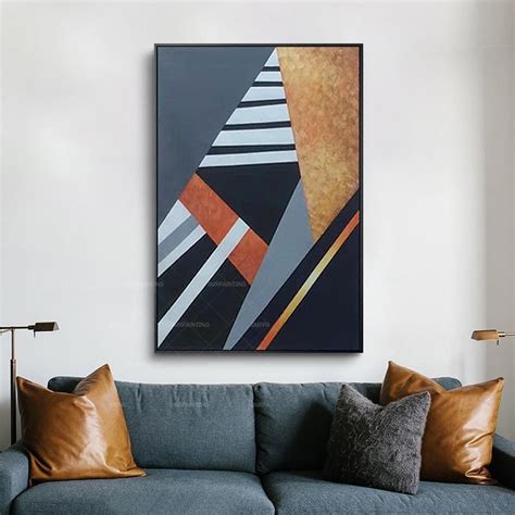 Géométrique acrylique peinture sur toile Original Extra grand Etsy