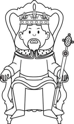 Cute King Character With Crown Royalty Free Vector Image