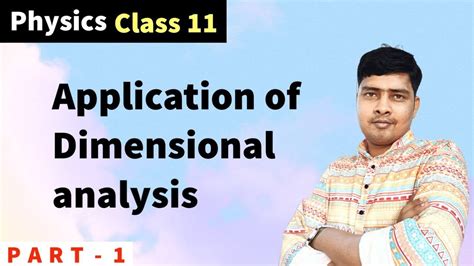 Application Of Dimensional Analysis Checking The Dimensional Consistency Of Eqn Class Neet