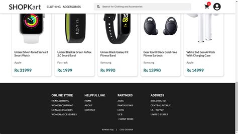 Github Iammihirraj Shopkart It Is A Sample Of E Commerce Website Using Html Css Javascript