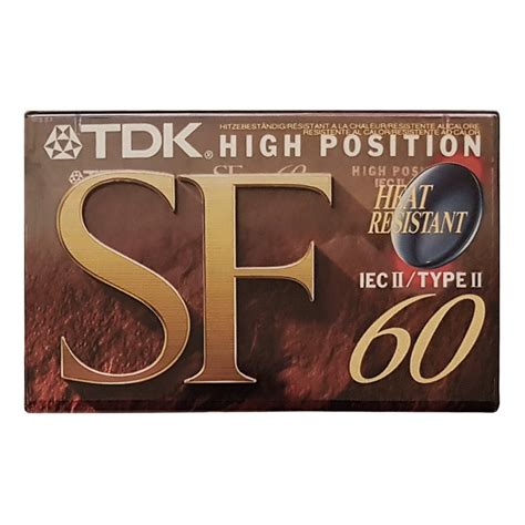 Tdk Sf60 Mid 90s Era Chrome Blank Audio Cassette Tapes Retro Style Media