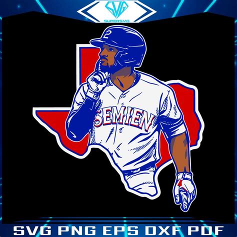 Marcus Semien Texas Map Baseball Player Svg Cricut Files
