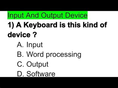 Input And Output Devices JKP Constable PYQs MCQs Important