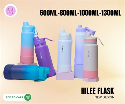 Hilee Flask Hydration Wide Mouth With Flip Cap Spout Lid Flexible Cap