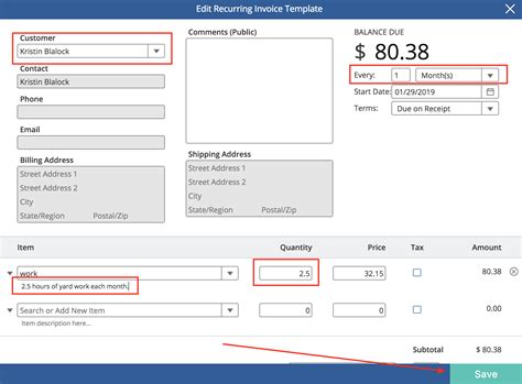 Web Dashboard Edit A Recurring Invoice Invoiceasap Support