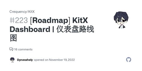 Roadmap Kitx Dashboard Issue Crequency Kitx Github