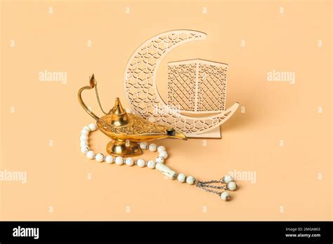 Aladdin Lamp Of Wishes Prayer Beads And Decorative Crescent For