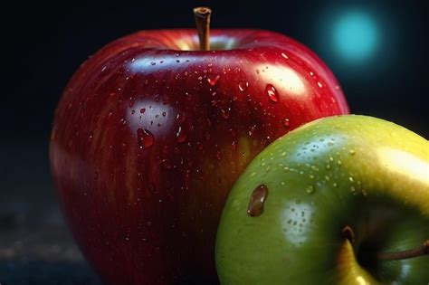 Rotating D Apple Render Premium Ai Generated Image