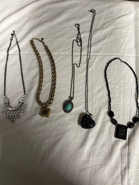 Vintage Lot 5 Necklaces Gem