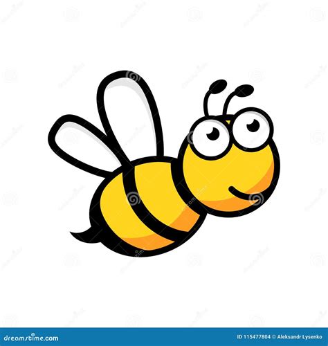 Wasp Insect Bumble Bee Top View In Cartoon Style Realistic Bug