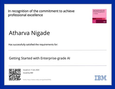 Atharva Nigade On Linkedin Ibm Ibmcloud Ai Certification