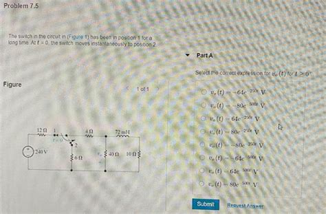 Solved Problem The Switch In The Circuit In Figure Chegg Com