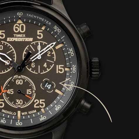 Timex T49905 Expedition Field Chronograph 43mm Leather Strap - Zegarek.net