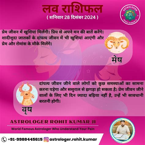 Rohit Kumar दैनिक लव राशिफल Instagram Follow Astrologerrohitkumar