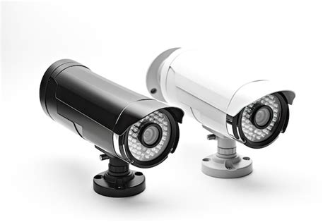 Caméra De Surveillance Sans Fil Couleur Isolée Sur Fond Blanc Avec Chemins De Détourage Photo