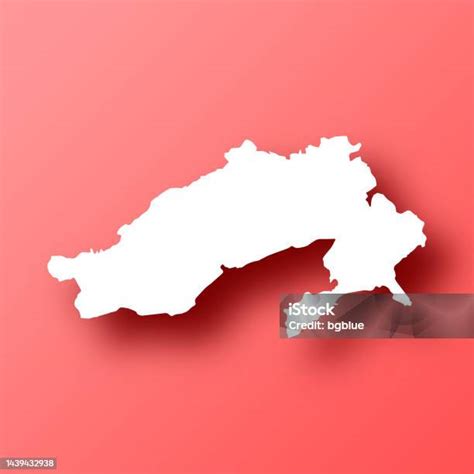 그림자가 있는 빨간색 배경에 있는 아루나찰 프라데시 지도 아루나찰 프라데시 주에 대한 스톡 벡터 아트 및 기타 이미지