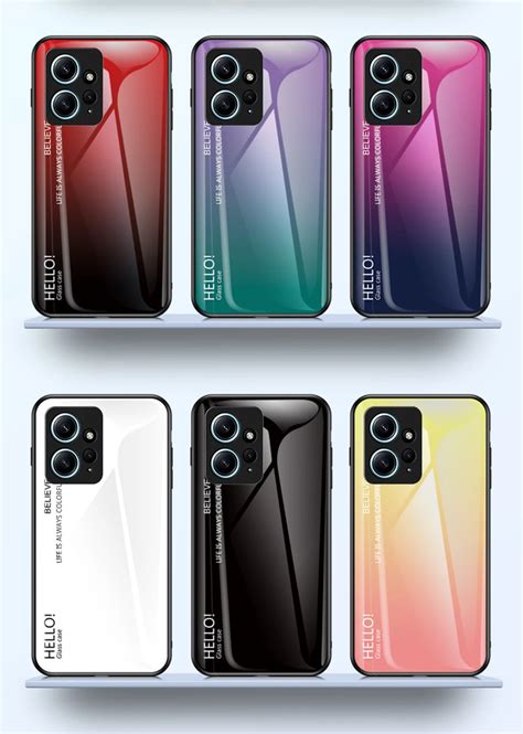 Чехол для Redmi Note 12 4G, закаленное стекло, градиентная задняя ...