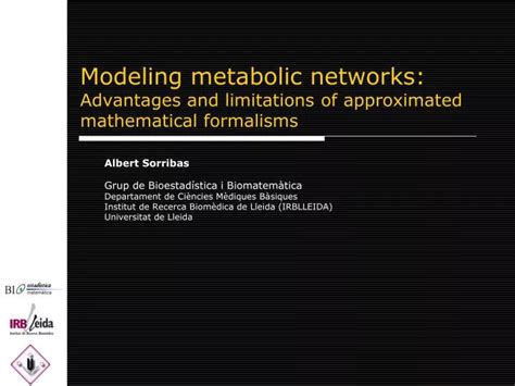 ppt modeling metabolic networks advantages and limitations of