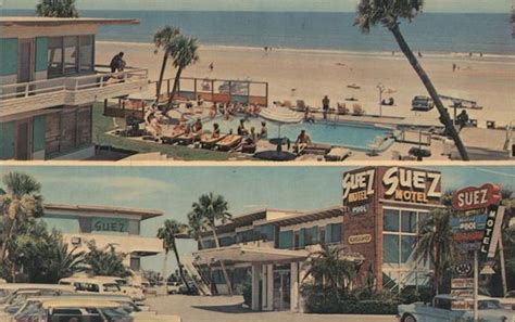 Suez Beach Motel Daytona Beach Fl Postcard