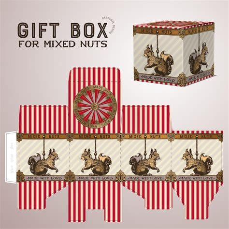 Premium Vector T Box For Mixed Nuts