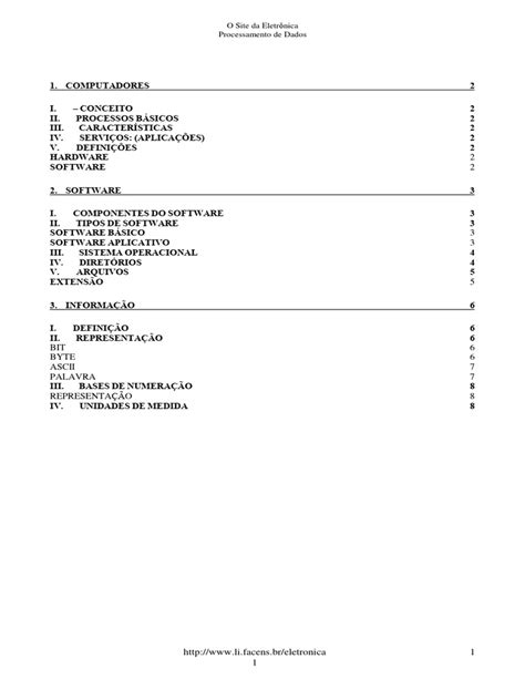 Processamento De Dados Pdf Programas Dados