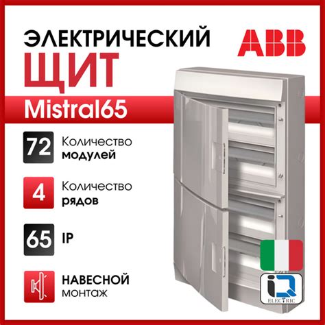 Бокс настенный ABB 72М серая дверь Mistral65 (с клемм) 1SLM006501A1109 ...
