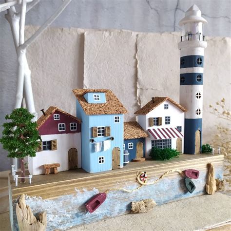 Ключница Маяк с домиками с подсветкой в интернет магазине Ярмарка Мастеров по цене 5500