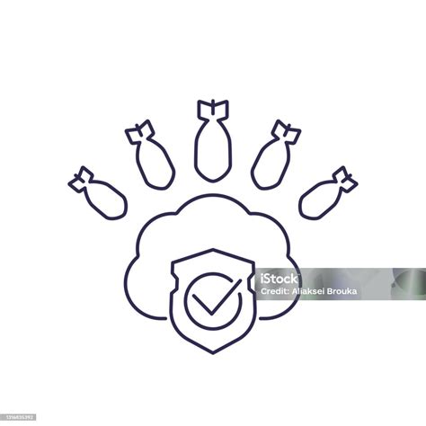 Ddos 공격 라인 아이콘에서 호스팅 0명에 대한 스톡 벡터 아트 및 기타 이미지 0명 경계 표지 기상 이변 Istock