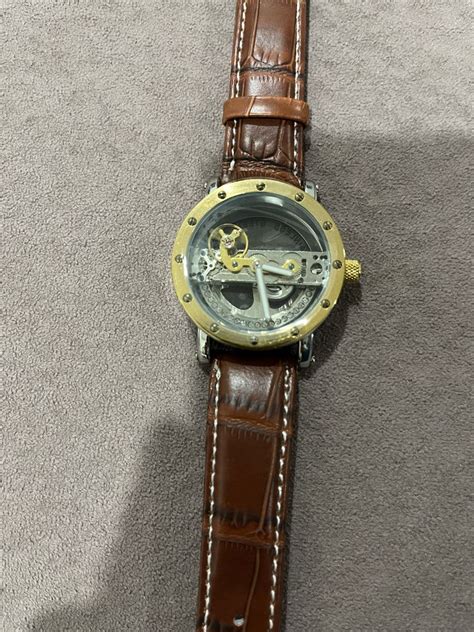 Автоматичен часовник Skeleton с Червен • Olx Bg