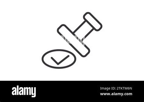 Animated Approval Stamp Linear Icon Quality Control Certified