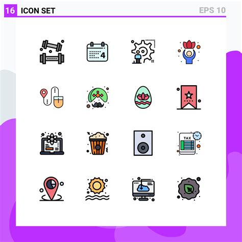 Set Of 16 Vector Flat Color Filled Lines On Grid For Wellness Healthy American Exercise Man