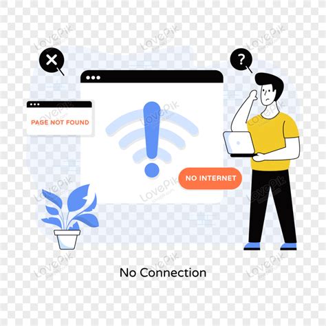 No Wifi Lost Internet Connection Flat Illustration Illustration Vector Wifi PNG Image Image