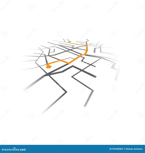 Gps Navigation Background Road Map Isolated On White Stock Vector Illustration Of