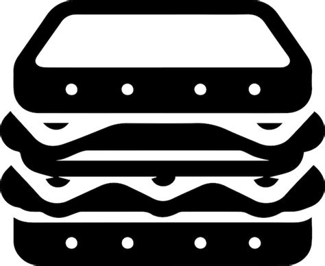 La Silueta Del Vector Del Icono De Sándwich Mínimo De Fondo Blanco Se