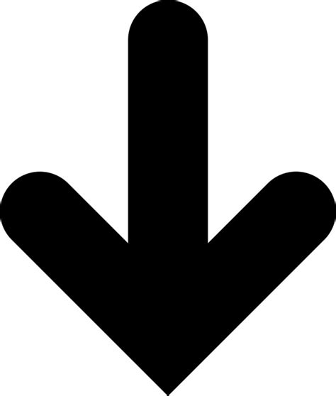 Arrow Down Outline Editable Svg Line Art