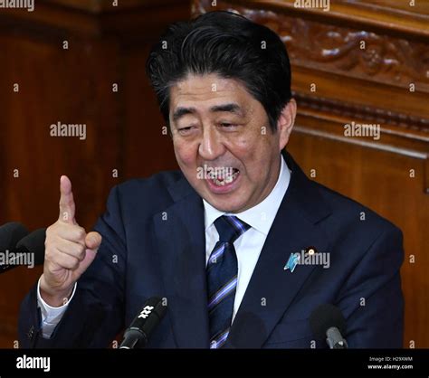 Tokyo Japan 26th Sep 2016 Japans Prime Minister Shinzo Abe