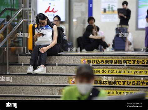 Passengers Wait For The Resumption Of Operation Of Shinkansen Bullet