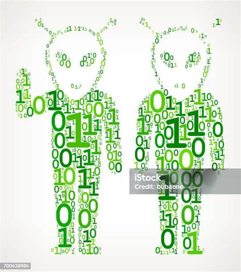Alien Binary Code Zero One Vector Illustration Stock Illustration