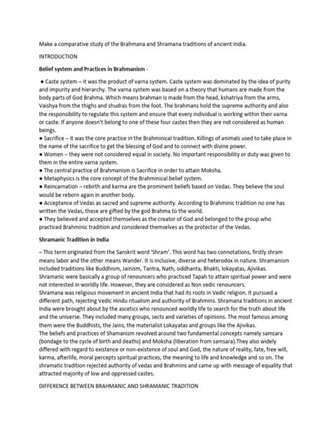 1 Brahmana And Shramana Tradit Pdf Moksha Indian Religions