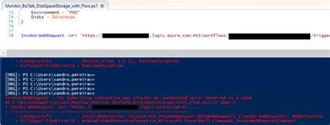 Error While Calling Logic App Thru PowerShell The Underlying