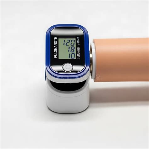 Using Pulse Oximeter To Measure Oxygen Saturation Level On Finger Stock Illustration