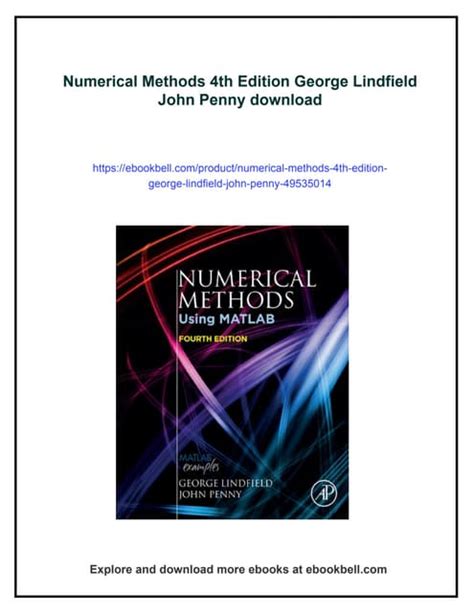 Numerical Methods 4th Edition George Lindfield John Penny Pdf