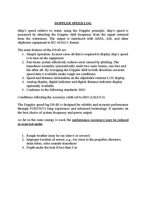 Doppler Speed Log And Electromagnetic Log Doppler Speed Log Ships Speed Relative To Water