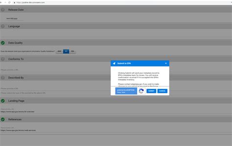 Add Captcha To Submission Modal Issue USEPA EPA Non Geo Metadata Editor GitHub