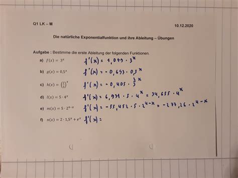 Mathefragende Wie Kann Ich Die Erste Ableitung Der Exponentialfunktion Der Aufgabe F Bilden Mathefragende Wie Kann Ich Die Erste Ableitung Der Exponentialfunktion Der Aufgabe F Bilden
