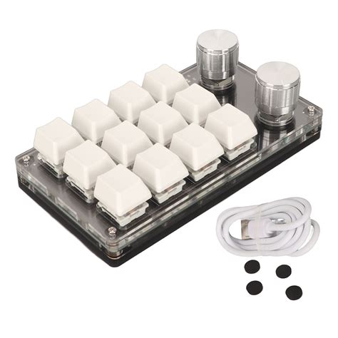 Mini 12 Key Keypad With 2 Knob Blue Switch Diy Programmable Wired