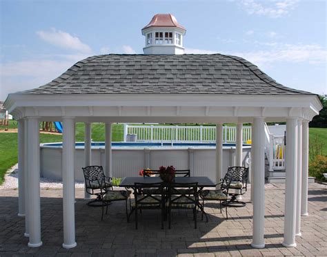Vinyl Belle Roof Elongated Hexagon Gazebos Gazebos By Style Gazebocreations